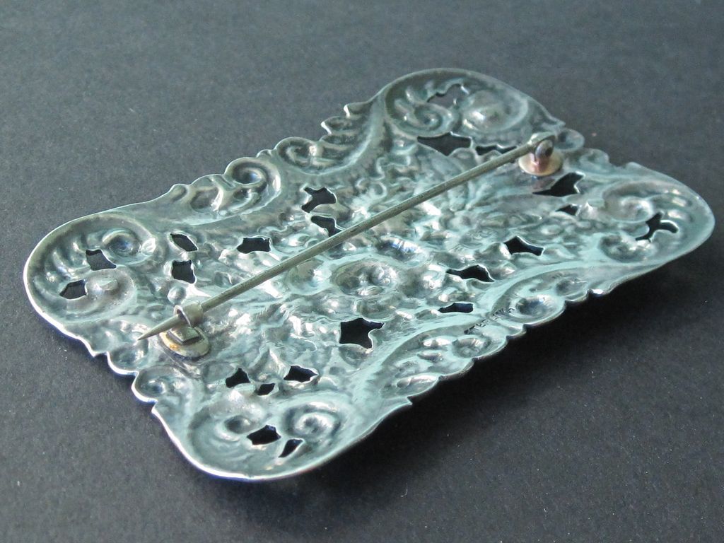 Large Vintage Pierced Sterling Silver Foliage Brooch from ...